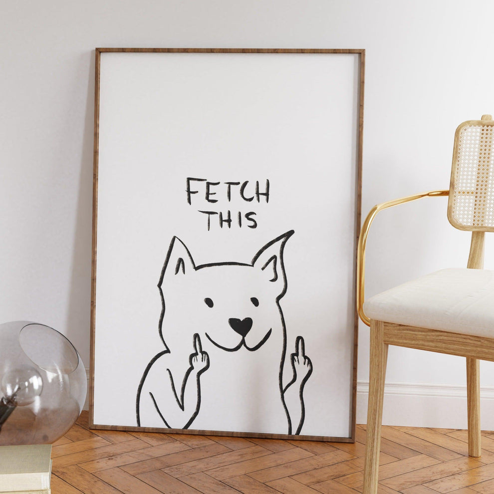 White Fetch This Poster – House of Saturn