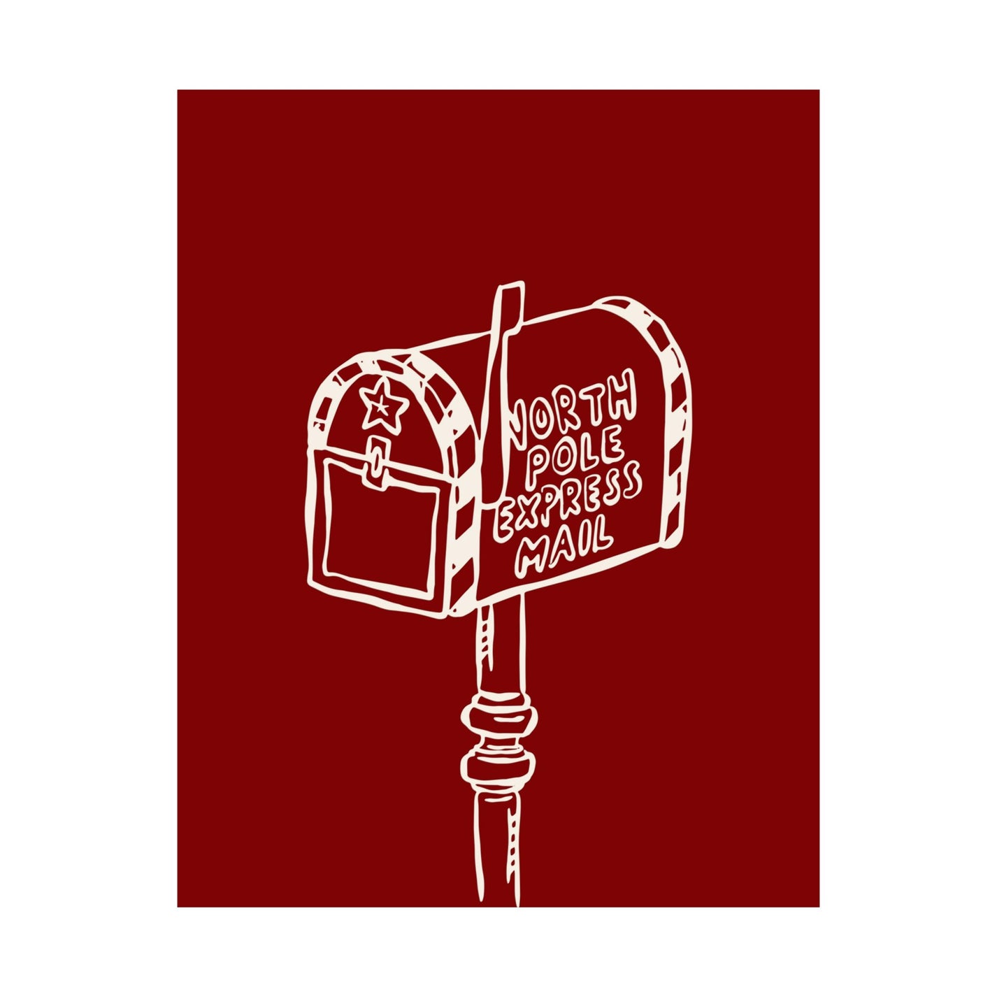 North Pole Red Mailbox Christmas Poster – House of Saturn