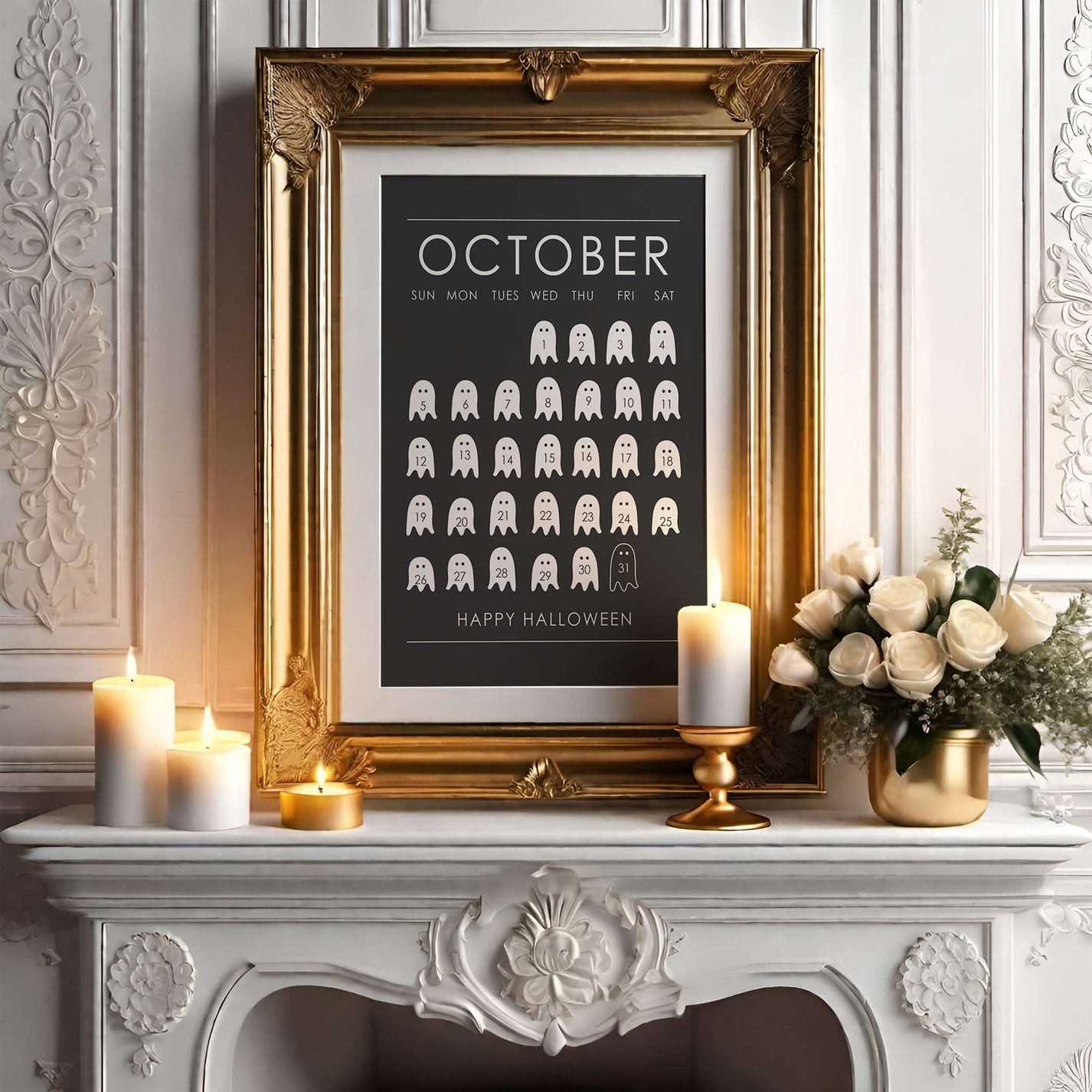 Halloween Ghost Calendar Poster – House of Saturn