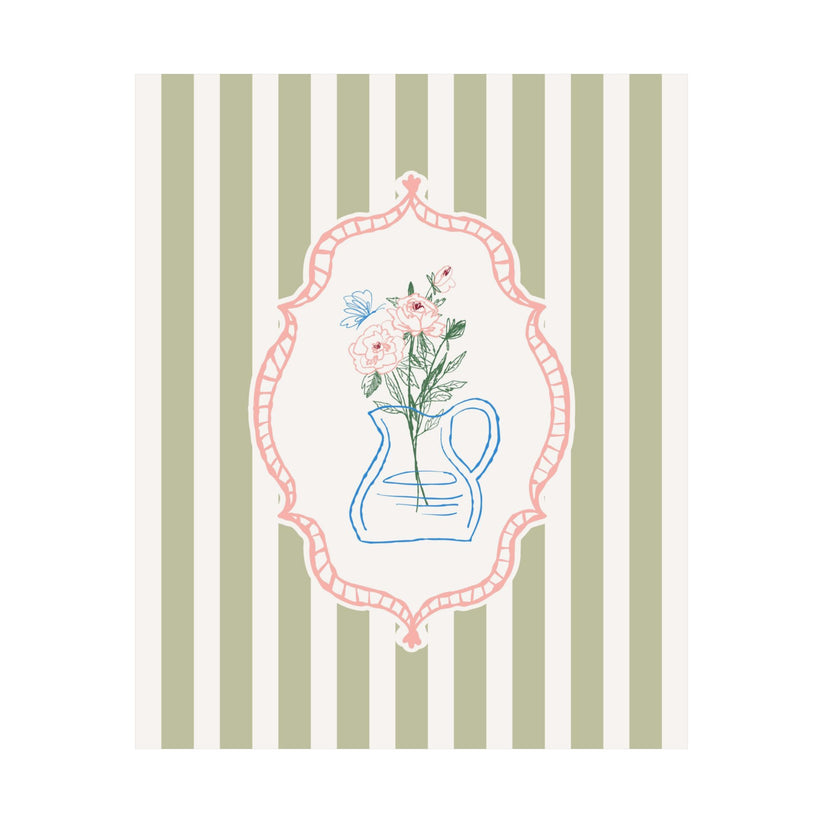 Cottagecore Sage Flower Vase Poster – House of Saturn