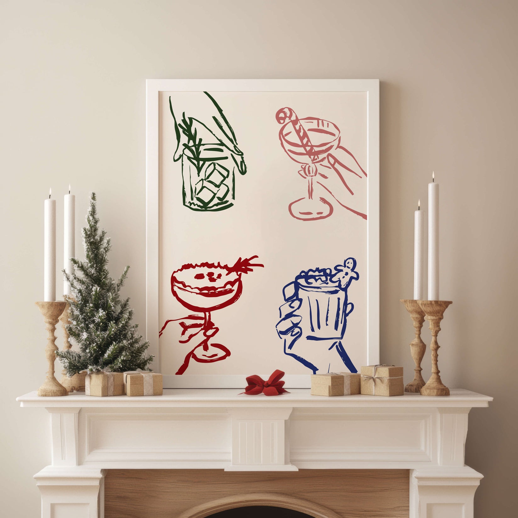 Colorful Christmas Cocktail Cheer Poster – House of Saturn