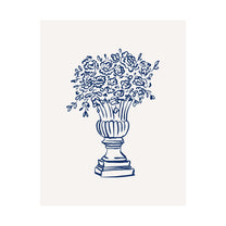 Blue Fine Line Flower Vase Poster – House of Saturn