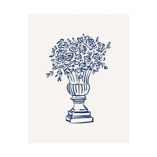Blue Fine Line Flower Vase Poster – House of Saturn