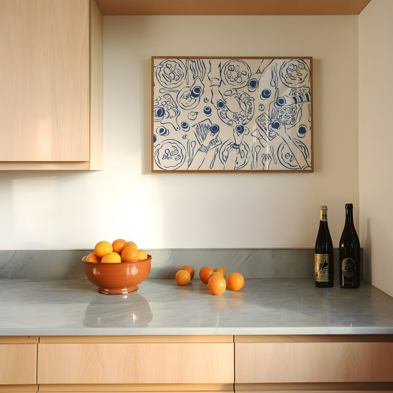 Dinner Party Horizontal Blue Poster – House of Saturn