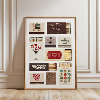 Retro Matchbox Cocktail Poster – House of Saturn